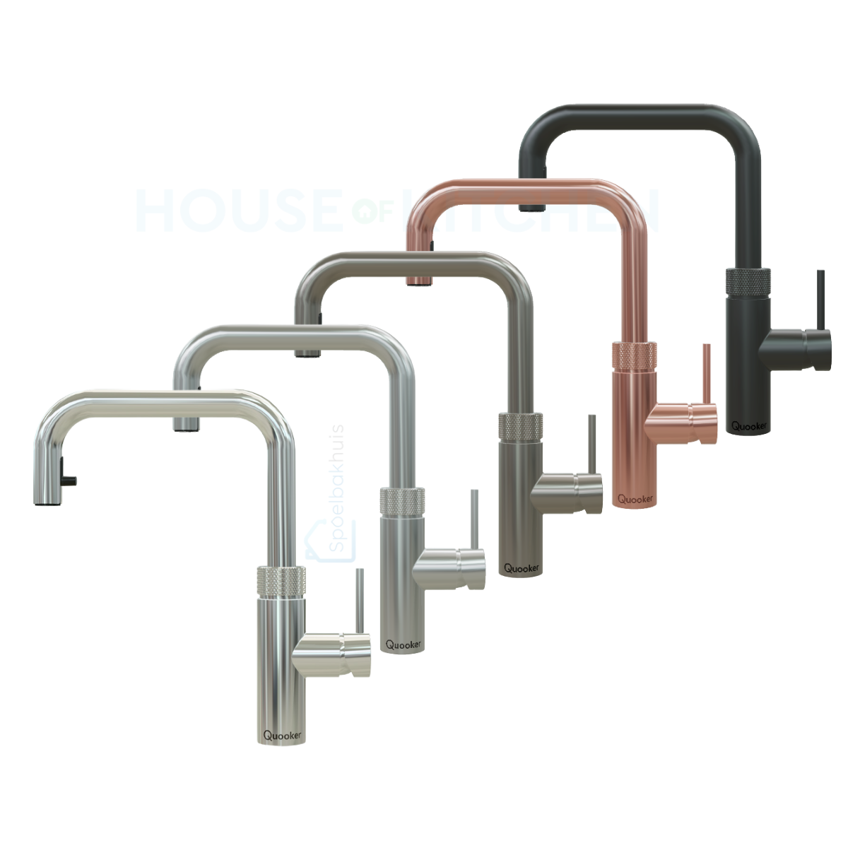 Quooker Flex Square COMBI - RVS met uittrekbare slang – House of Kitchen
